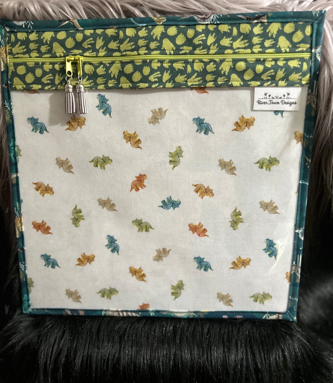 Dinosaurs WIP Cross Stitch Project Bag 14x14 - Etsy