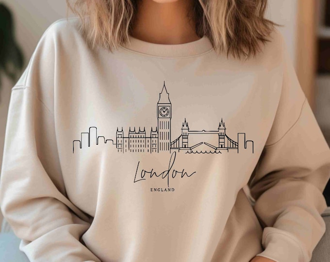 London Sweatshirt, London Hoodie, London England Crewneck Sweater, City ...