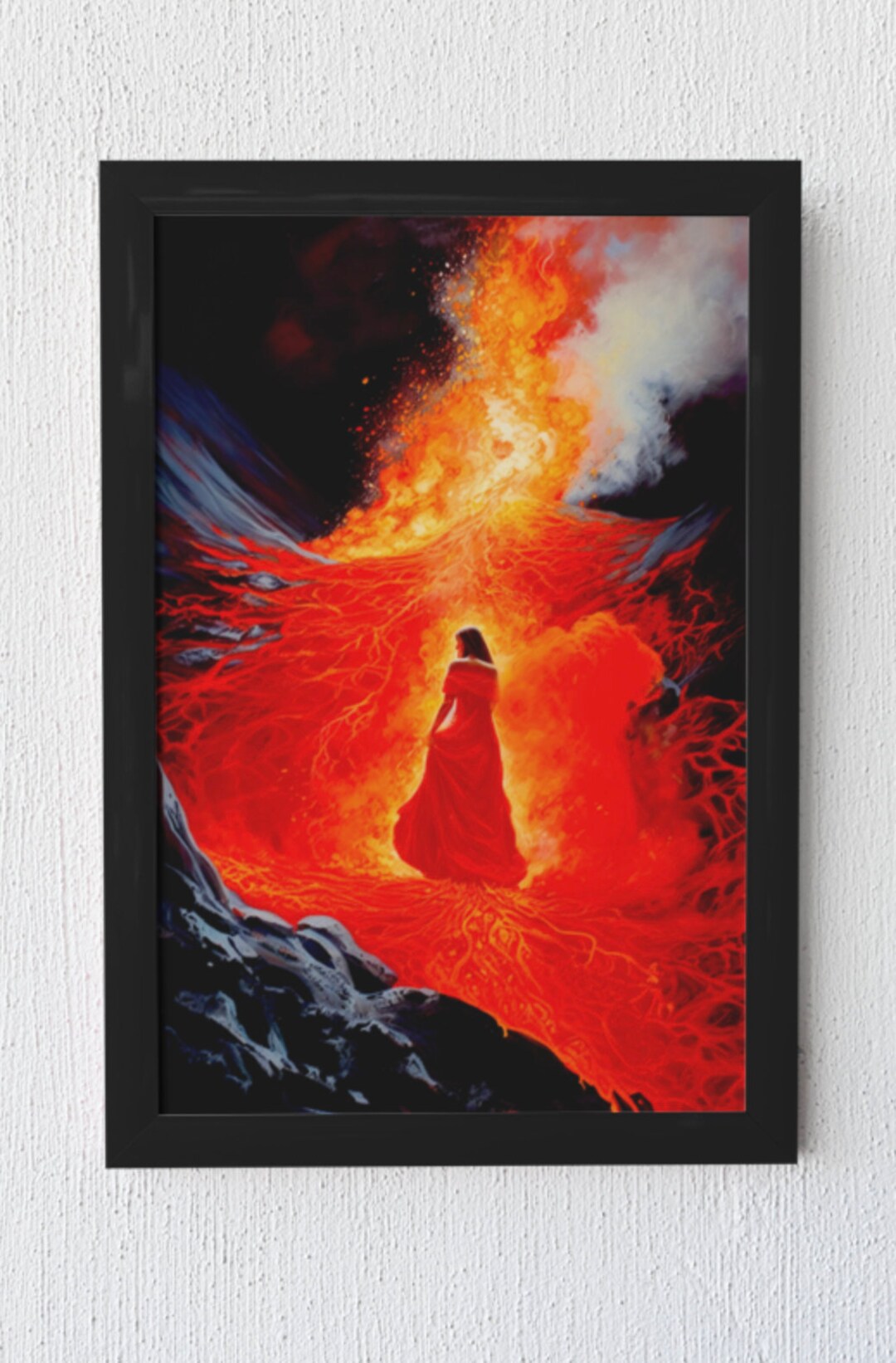 Mythical Fierce Goddess Art Print Strong Female Deity Wall Decor ...
