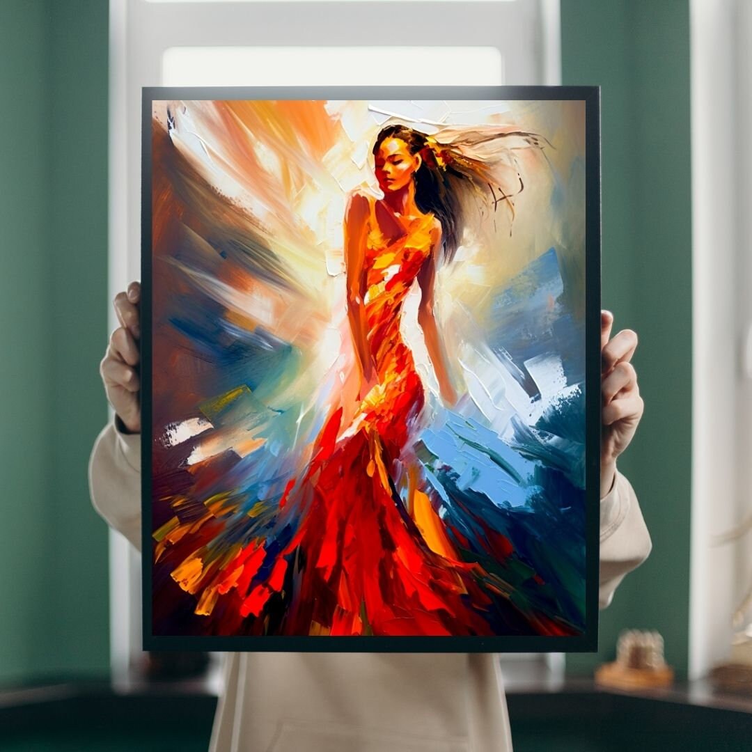 Dancing Goddess Art Print Mythical Figure in Motion Ethereal Dance ...