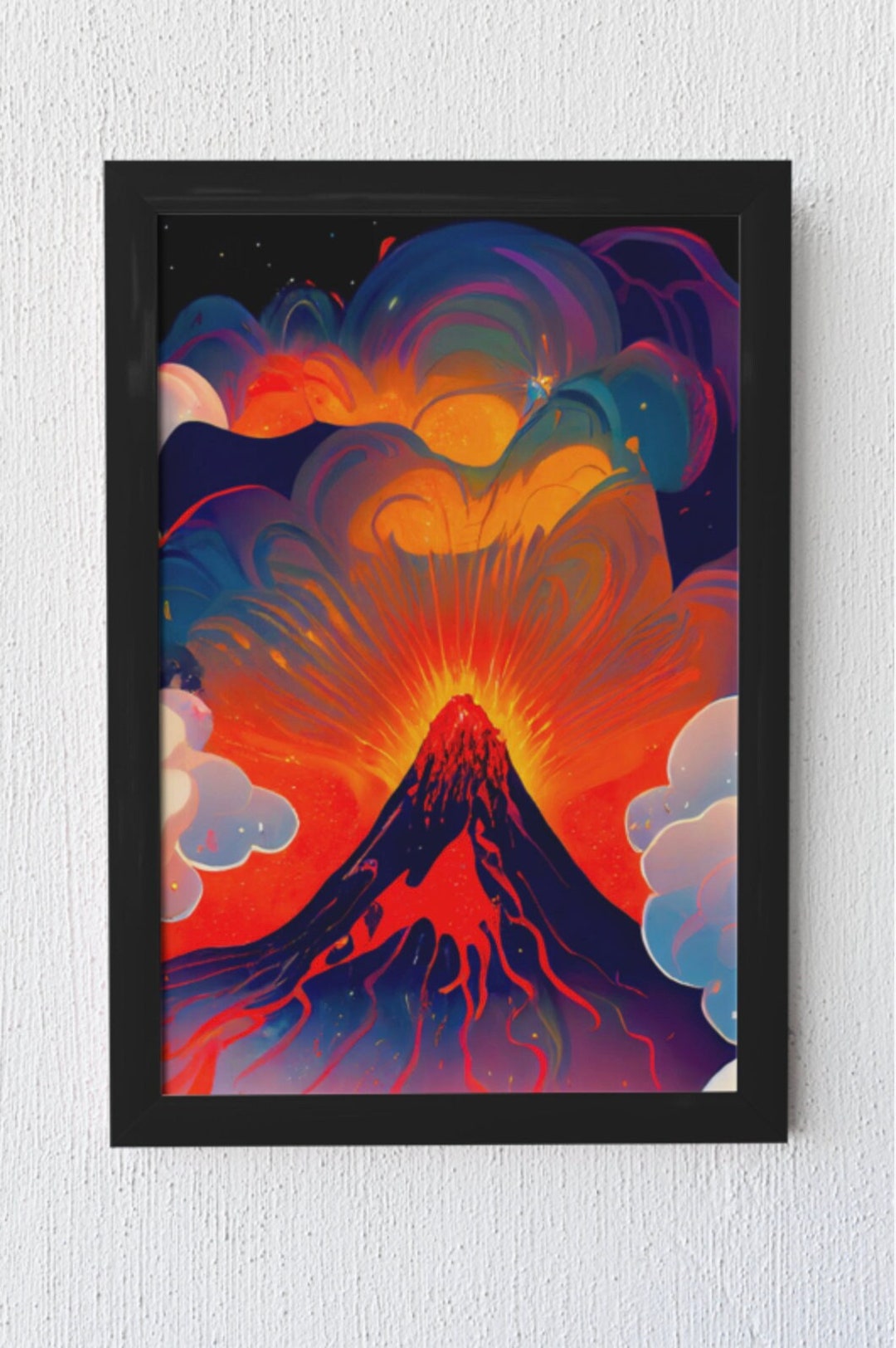 Adventure Art Print Wanderlust Dreamer Art Volcano Art Travel Decor ...