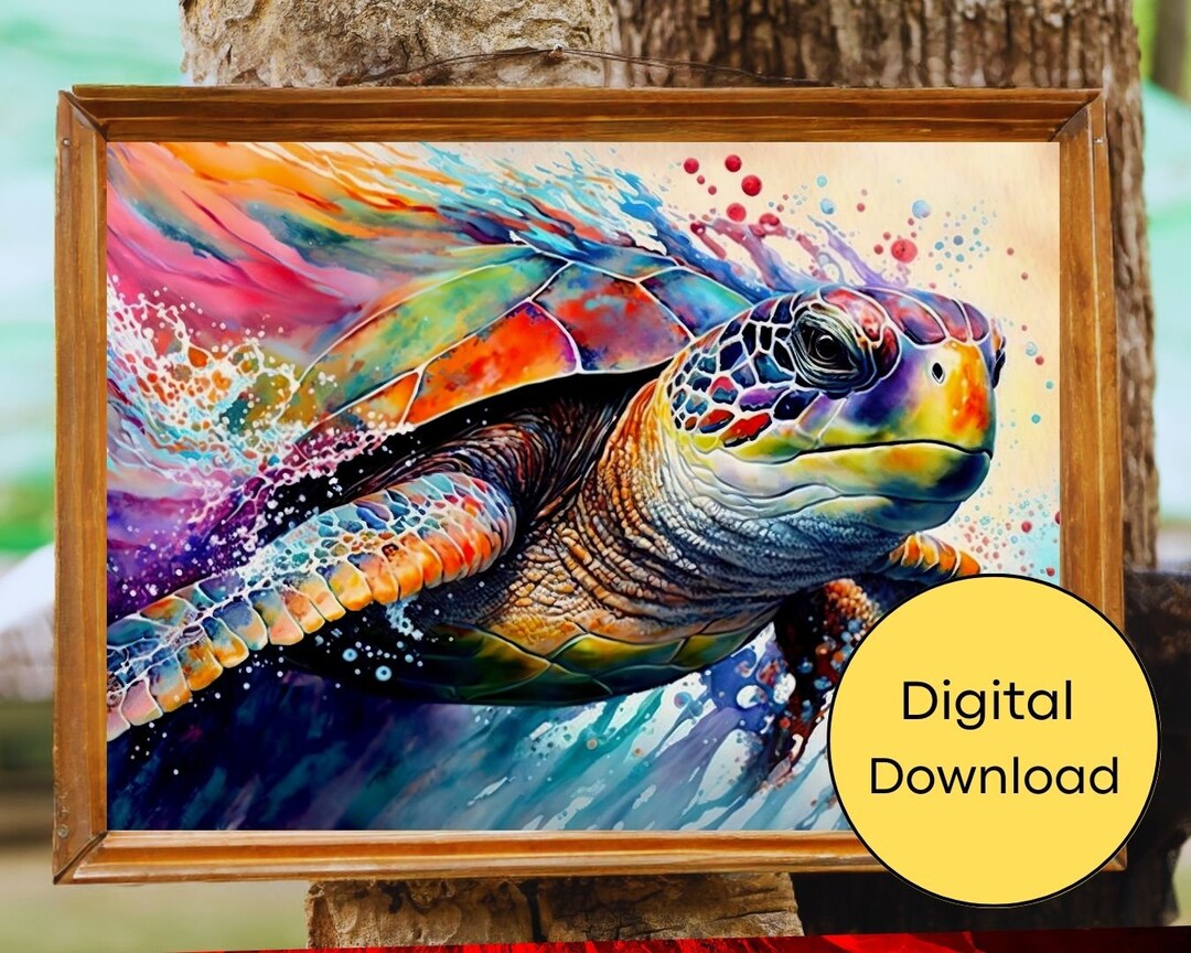 Honu: Hawaiian Turtle Art Print a Symbol of Wisdom and Good Luck - Etsy