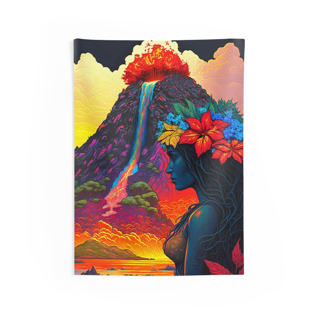 Hawaiian Wall Hanging Goddess Pele Wall Tapestries Yoga Studios Art ...