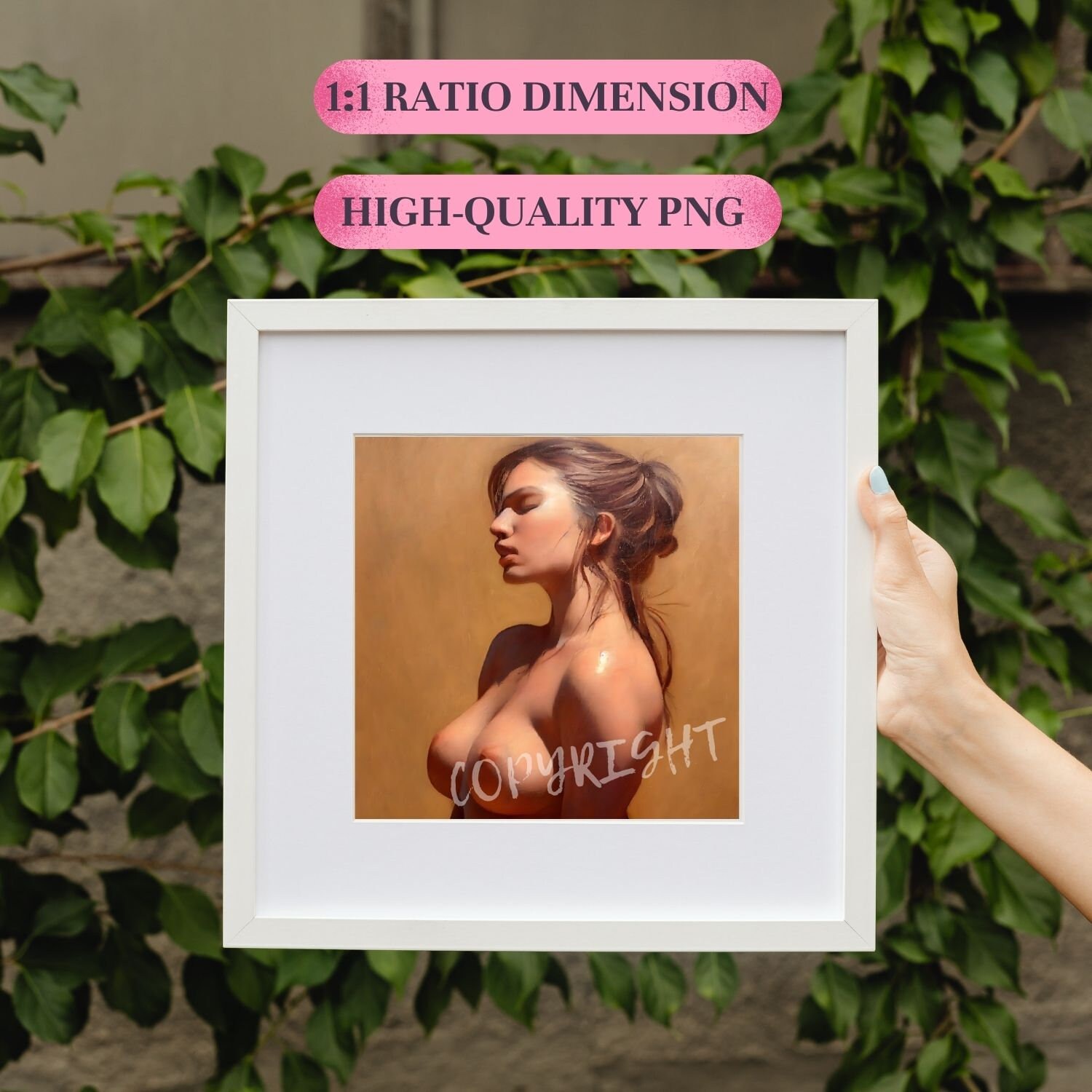 Art Print Woman With Large Breasts Fine Art Nudity Bedroom Wall