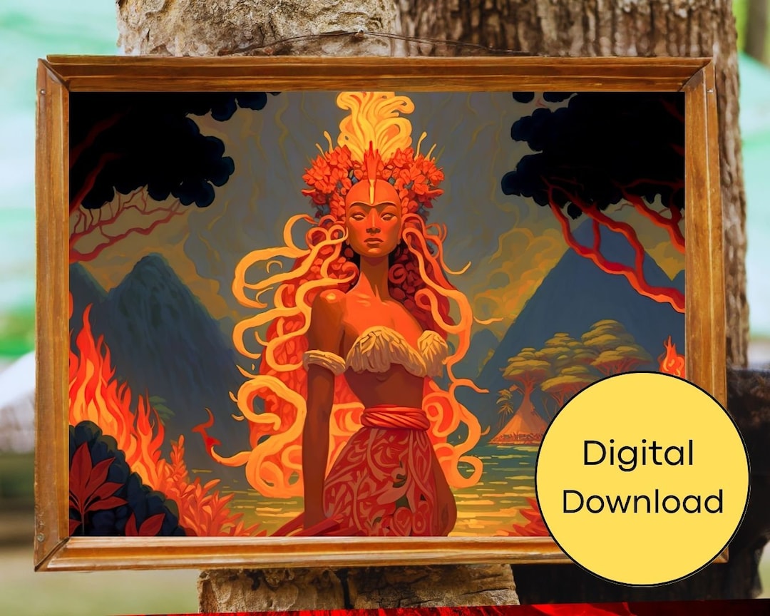 Lava Goddess: A Mesmerizing Hawaiian Art Print of Pele Emerging From ...