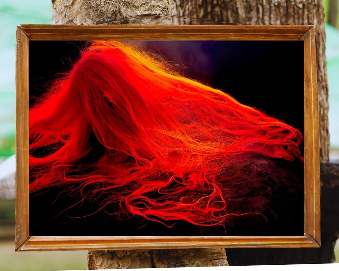 Molten Hair Lava Flow Art Fiery Red Stream Volcanic Energy Intense ...
