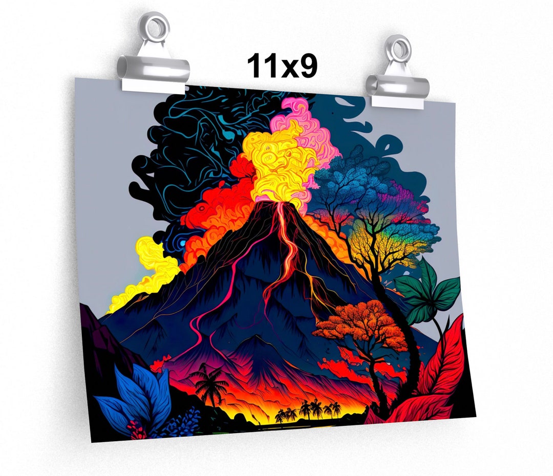 Island Fury: A Dynamic and Intense Art Print of the Spirit of Passion and Power That Erupts From ...