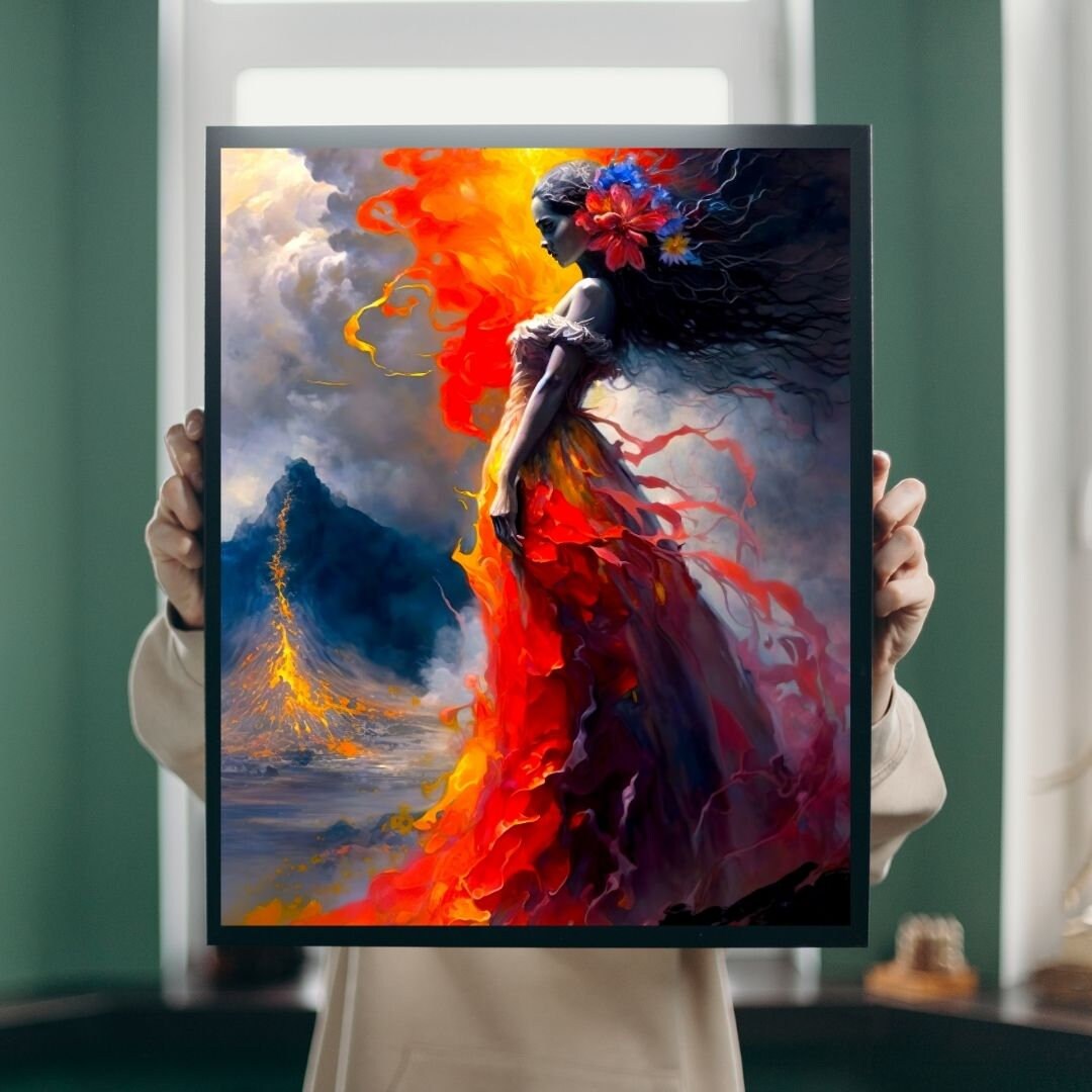 The Living Goddess A Mystical Hawaiian Art Print of Pele the ...