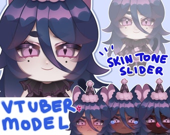 Witch Pngtuber Brown Hair Brown Eyes 2D Vtuber Model Assets for Twitch ...