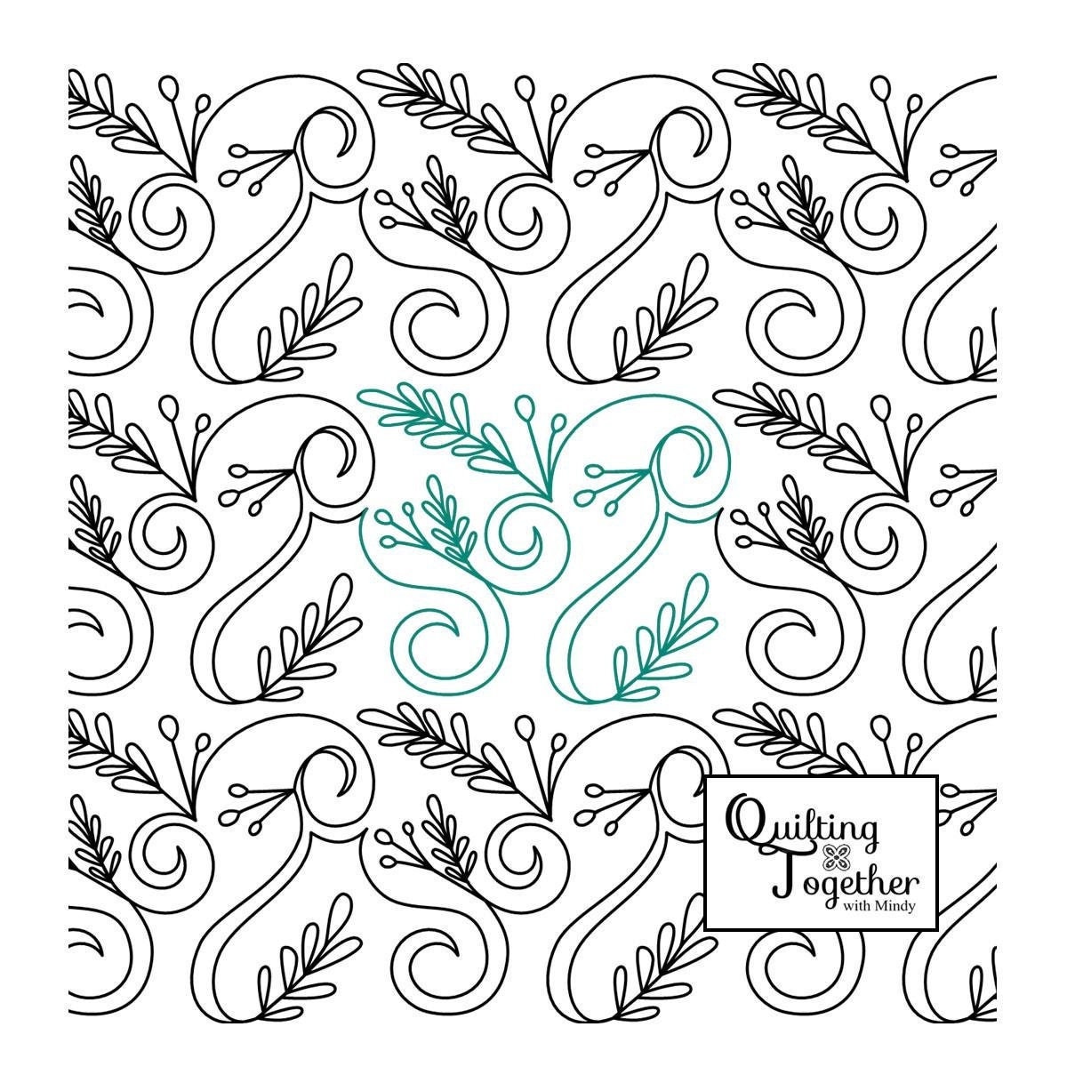 Mistletoe Swirl Panto Digital Design for Longarm Quilting Edge to Edge E2E - Christmas ...