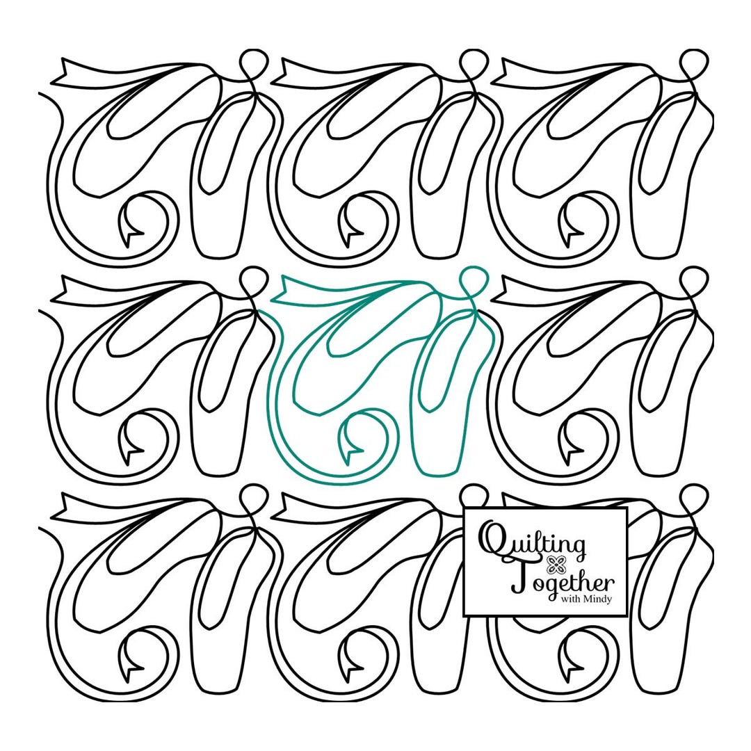 Ballet Shoes and Ribbon Panto Digital Design for Longarm Quilting Edge to Edge E2E Pantograph - Etsy