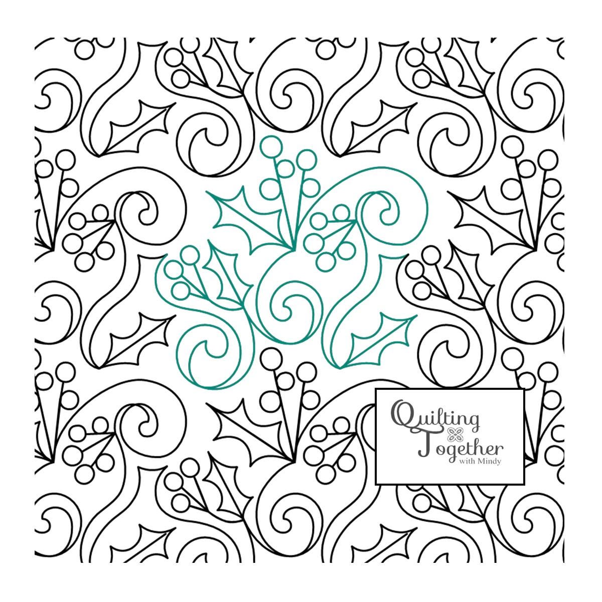 Holly Swirl Panto Digital Design for Longarm Quilting Edge to Edge E2E ...
