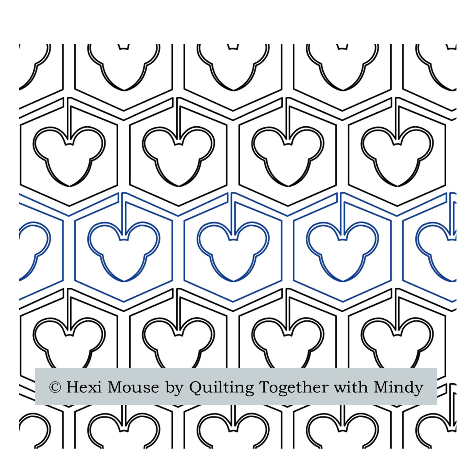 Hexi Mouse Digital Quilting Design for Longarm Edge to Edge Pantograph ...