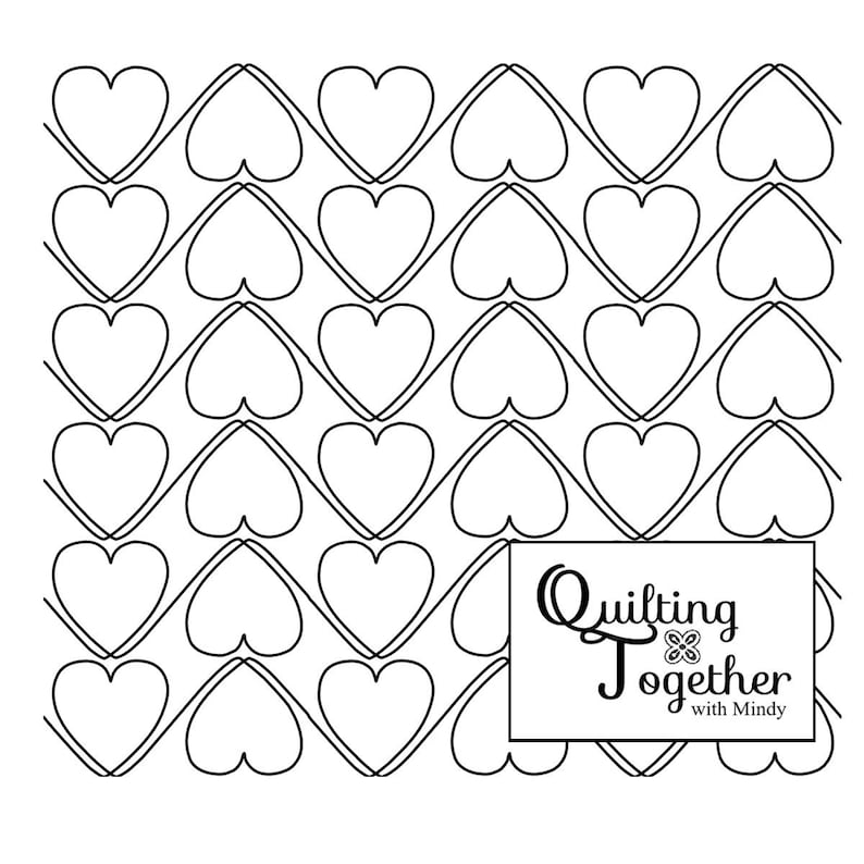 Hearts Abound Digital Quilting Design for Longarm Edge to Edge ...