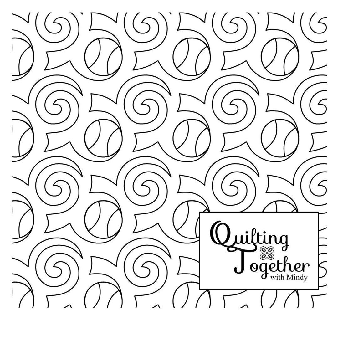 Baseball Swirls Digital Quilting Design for Longarm Edge to Edge ...