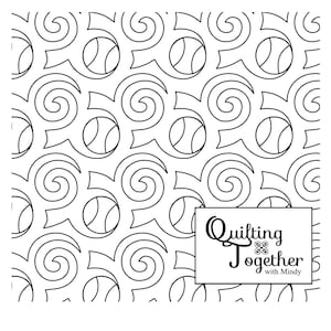 Baseball Swirls Digital Quilting Design for Longarm Edge to Edge ...
