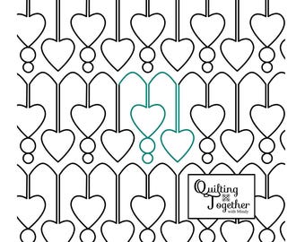 Sweet Heart Swirl Panto Digital Design for Longarm Quilting Edge to ...