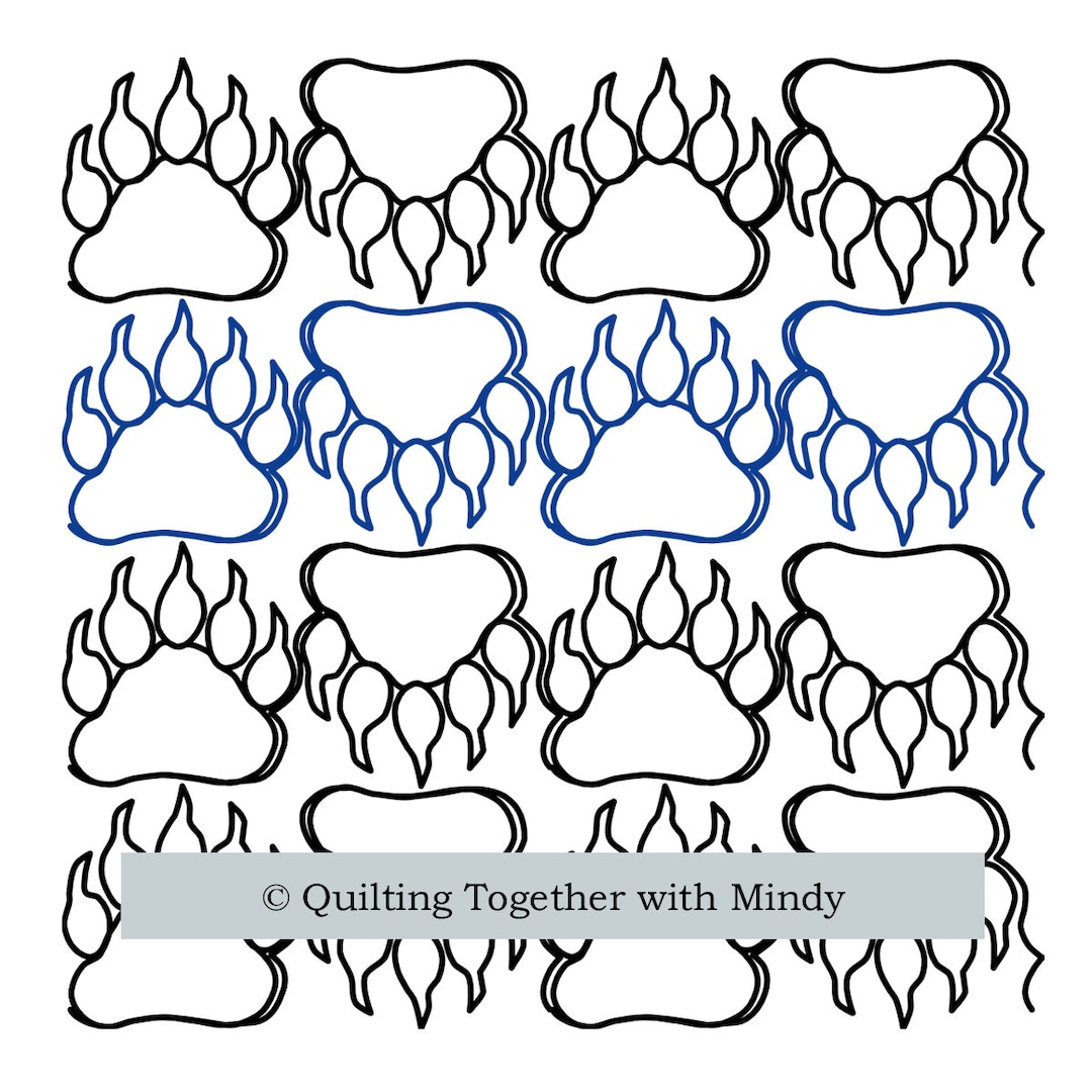 Bear Claws Digital Longarm Quilting Design for Edge to Edge Pantograph ...