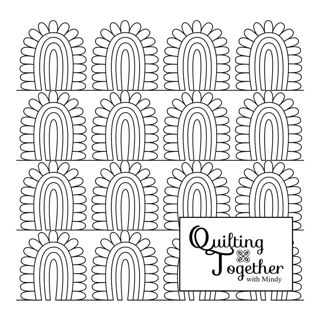 Daisy Rainbow Longarm Digital Quilting Design for Edge to Edge and ...