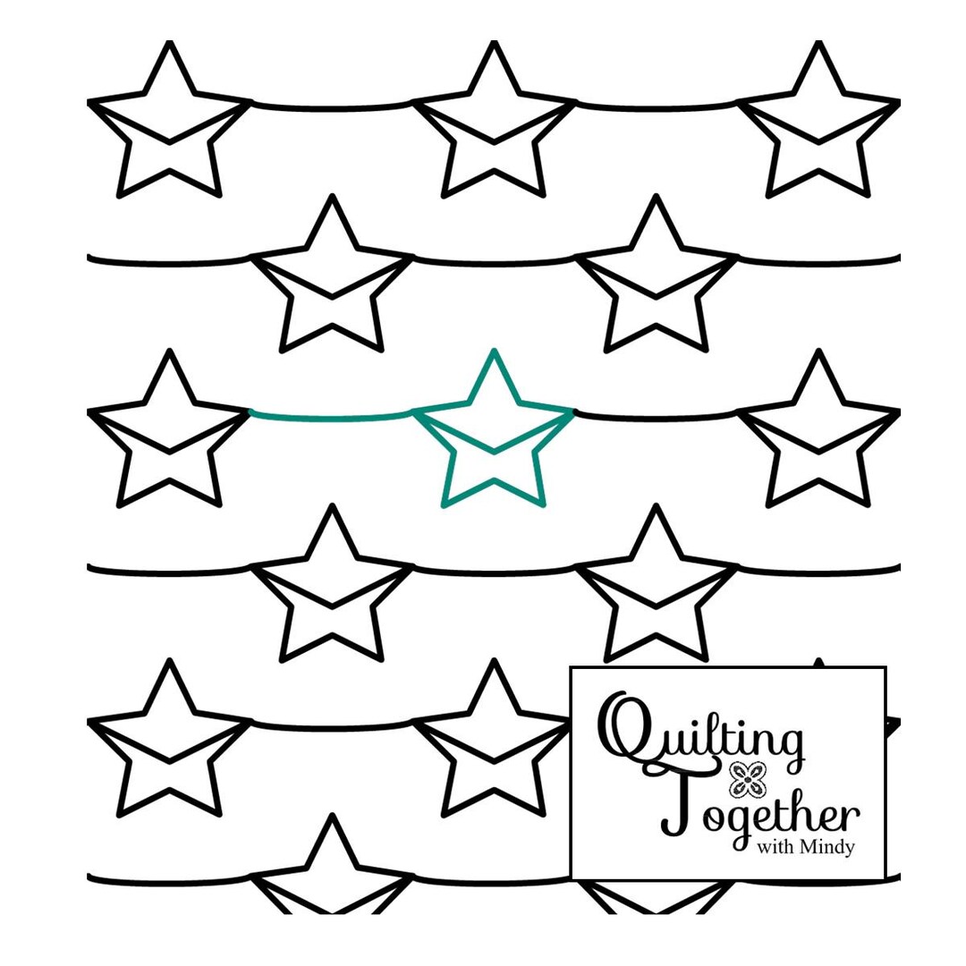 String of Stars Panto Digital Design for Longarm Quilting Edge to Edge E2E Pantograph - Etsy