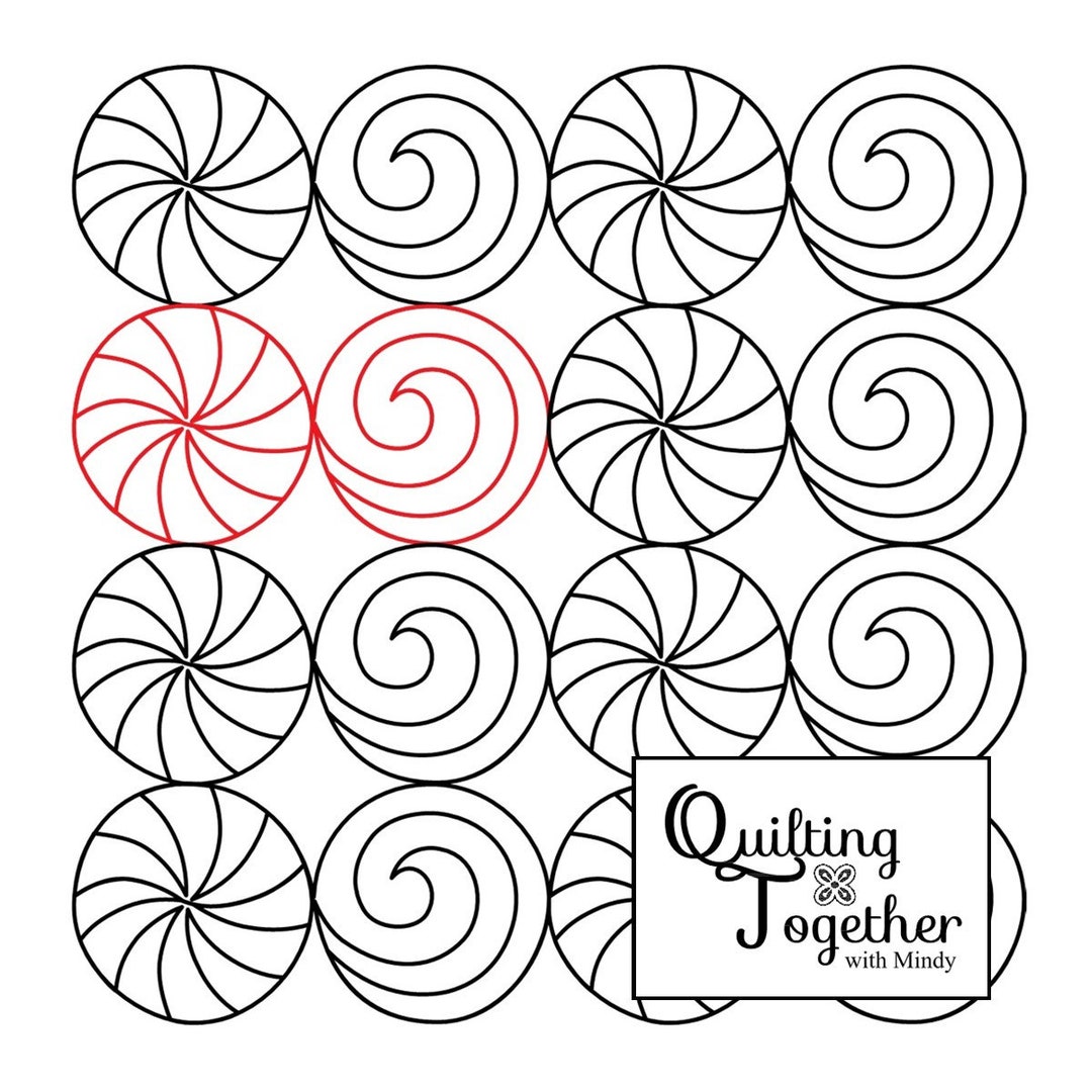 Peppermint Swirl Digital Design for Edge to Edge and - Etsy