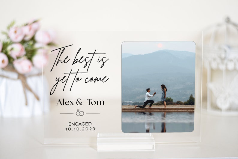 Unique Engagement Photo Frame: Celebrate Newly Engaged Love Picture ...