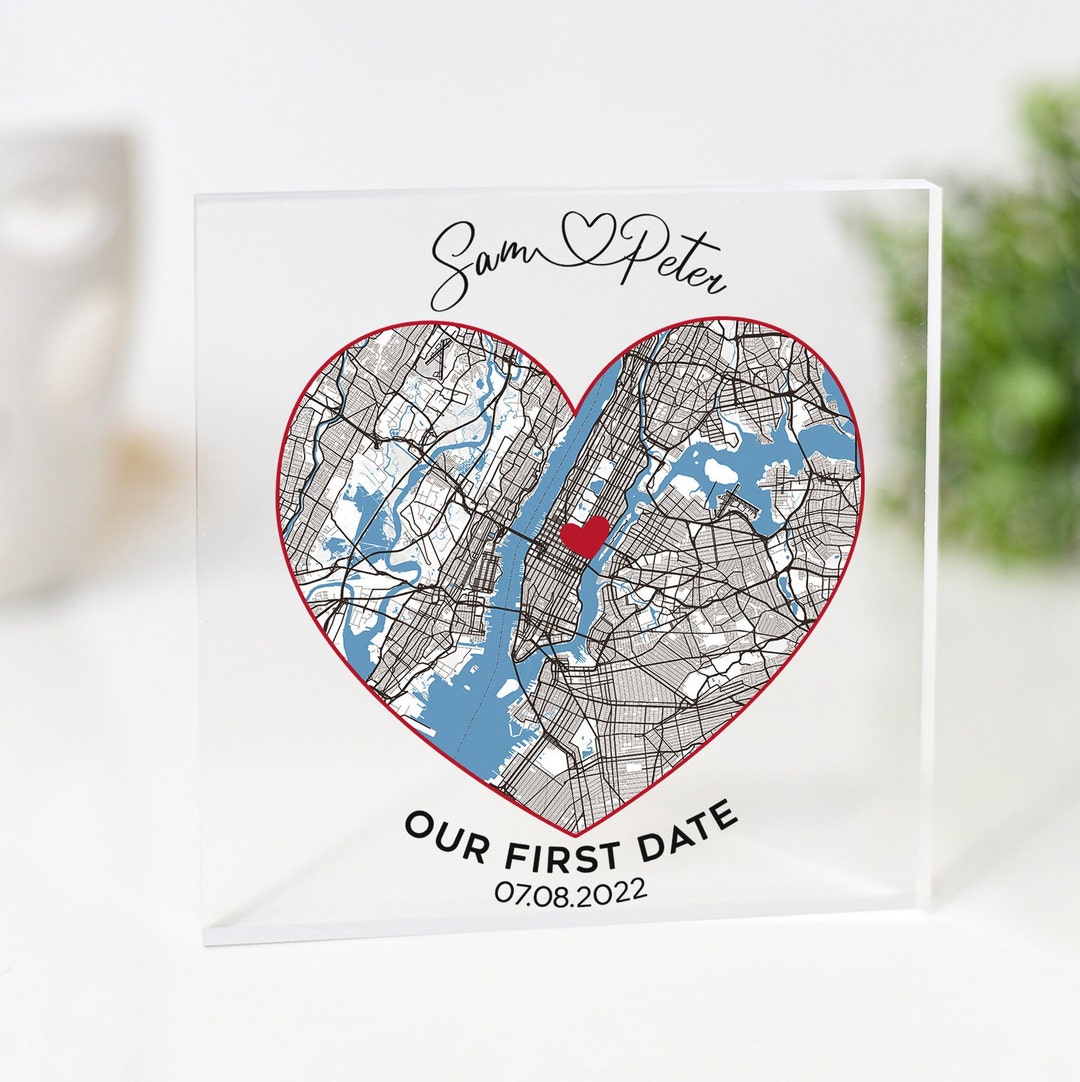 Our First Date Map, Location Map, Personalised Where We Met Map, First ...