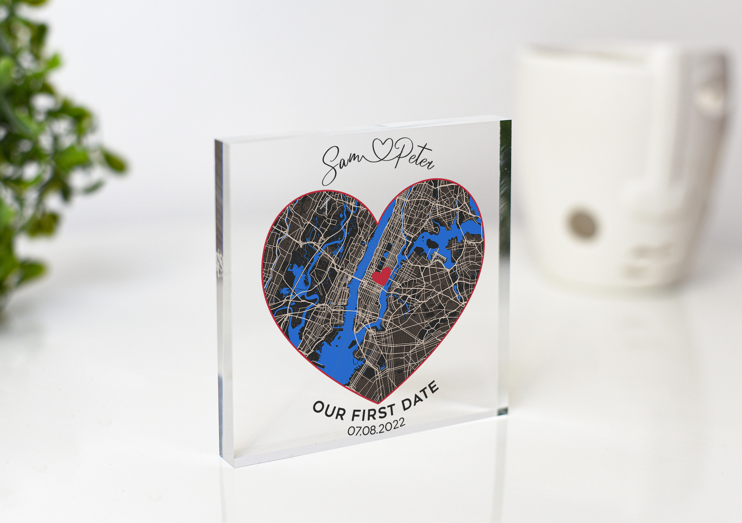 Our First Date Map, Location Map, Personalised Where We Met Map, First ...