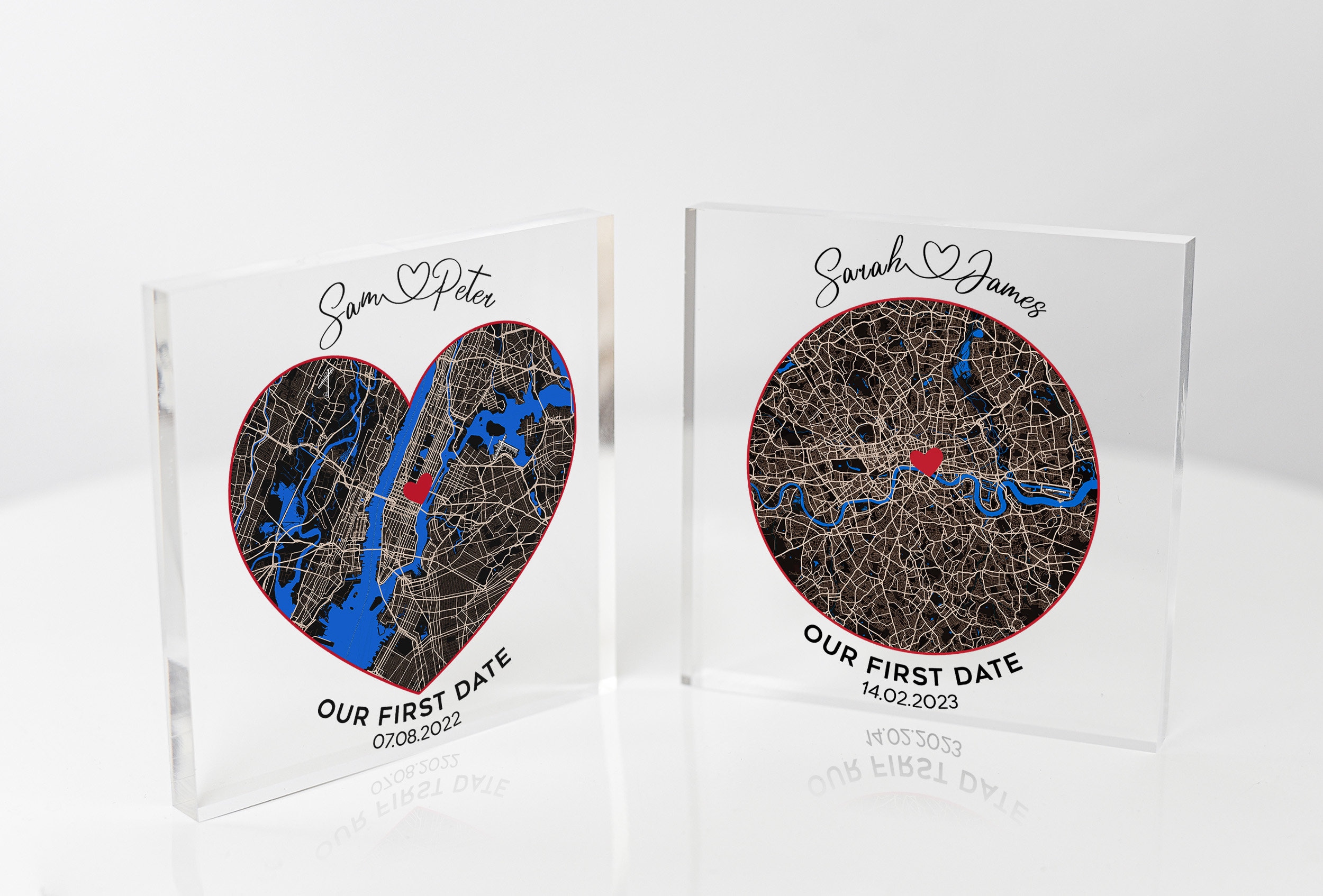Our First Date Map, Location Map, Personalised Where We Met Map, First ...