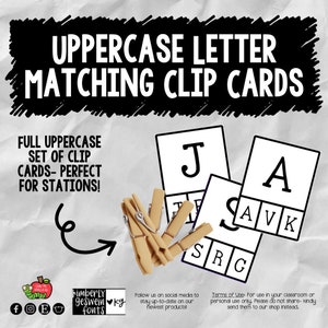 Uppercase Letter Matching Clip Cards Classroom Resources, Teacher ...