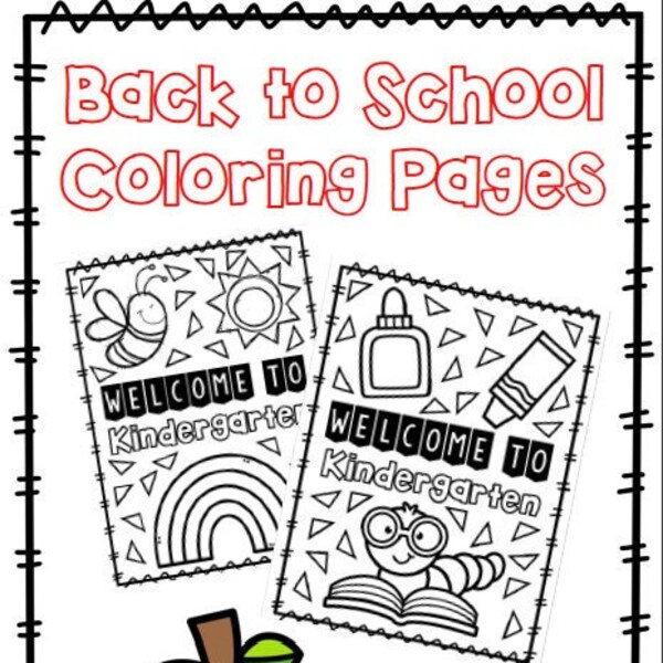 Welcome to Kindergarten Coloring Pages - Etsy