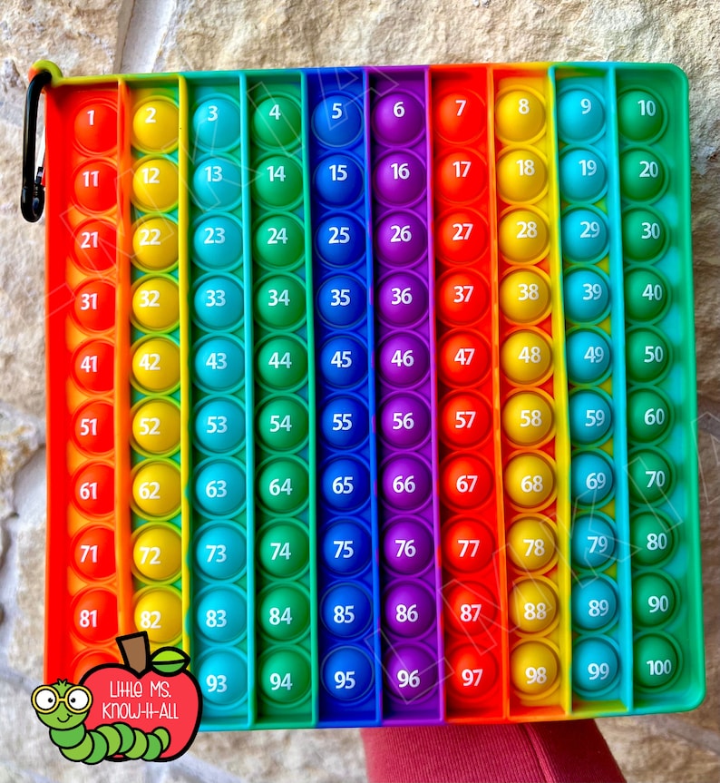 Multiplication Pop It 100's Chart Pop It Fun School - Etsy