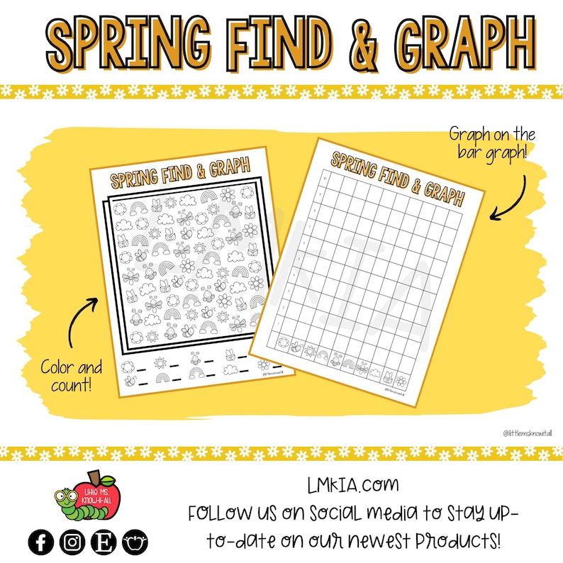 Spring Find & Graph Color, Count, and Graph Printable Digital Resource ...