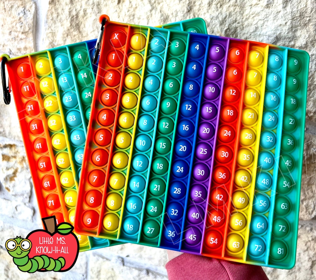 Multiplication Pop It, 100's Chart Pop It, Fun School Supplies ...