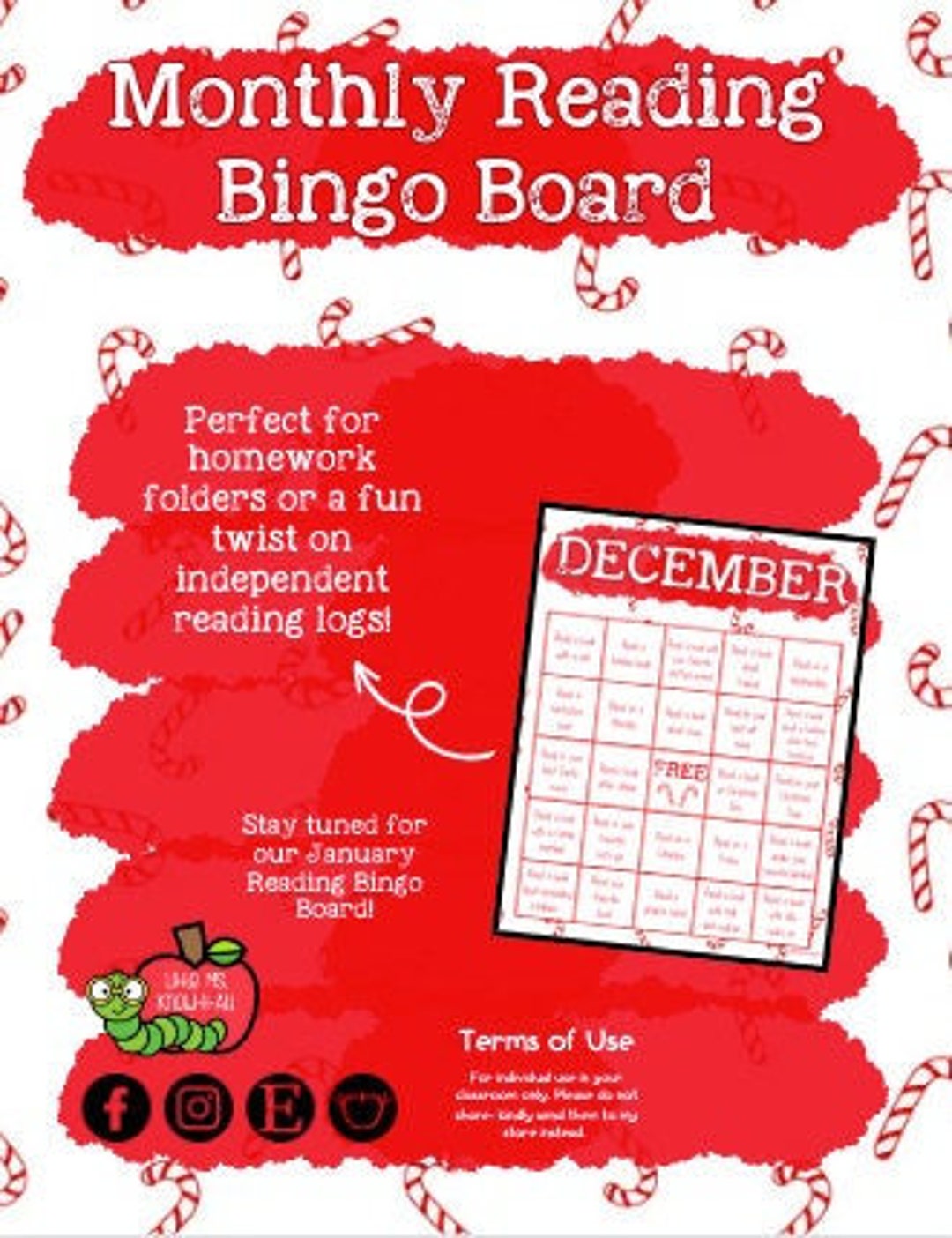 December Bingo Reading Log Printable, Teacher Digital Resources ...