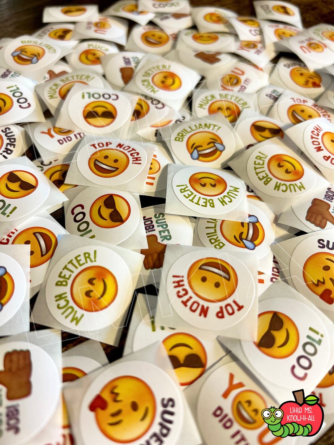 1” Emoji Stickers for Teachers, Classroom Reward Stickers for Treasure ...