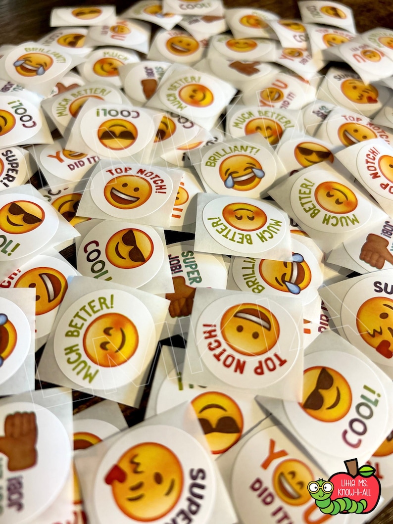 1 Emoji Stickers for Teachers, Classroom Reward Stickers for Treasure ...