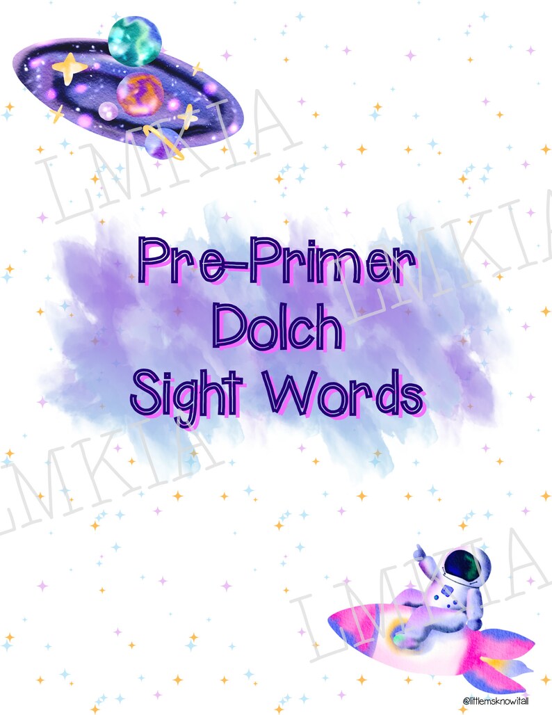 Space Dolch Sight Word Printable Flashcards, Classroom Digital ...