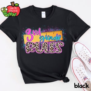 Student Splatter Grade Level Rules T-shirt, Cute Colorful Grade Level ...