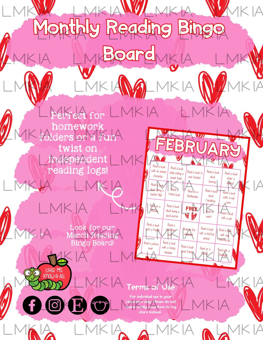 February Bingo Reading Log Printable, Teacher Digital Resources ...