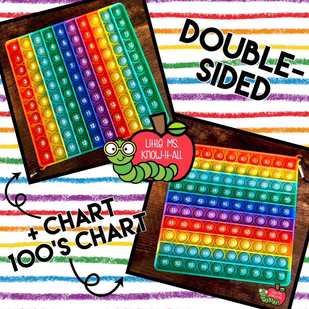 Double-sided Chart and 100's Chart Large Learning Pop-it for Classrooms ...