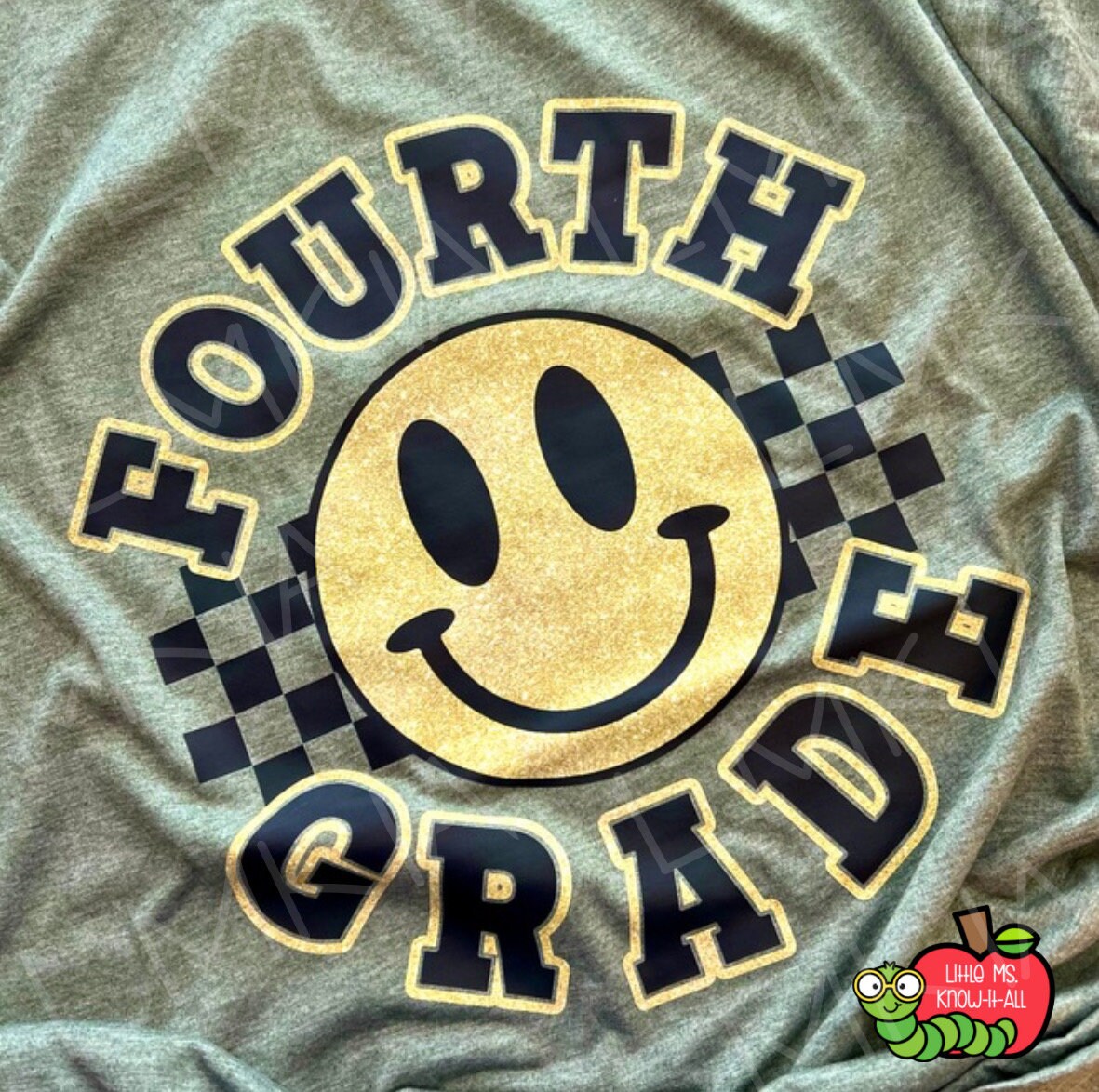 Smiley Emoji Retro Checkered Grade Level Kids T-shirts, Cute Youth ...