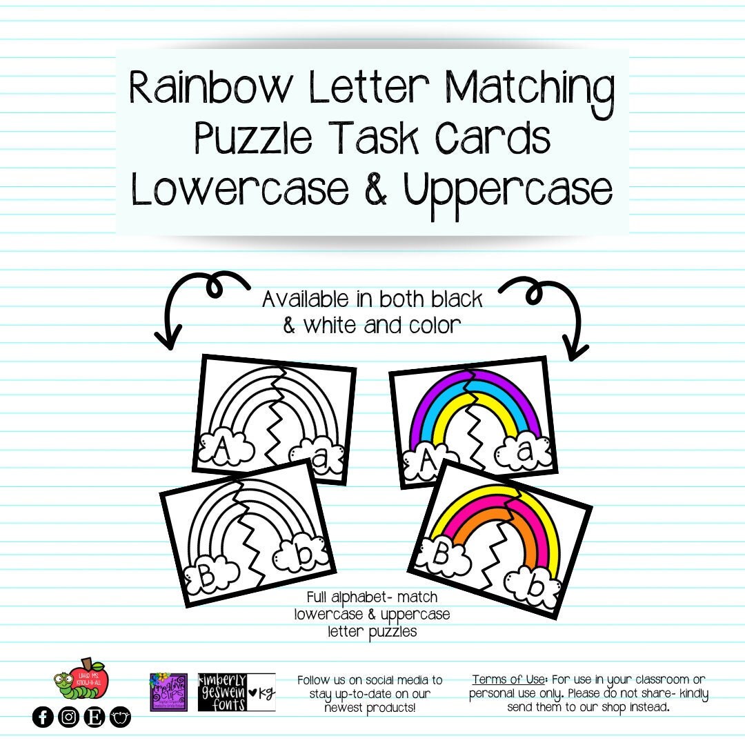 Upper & Lowercase Letter Matching Puzzle Cards Classroom Resources ...