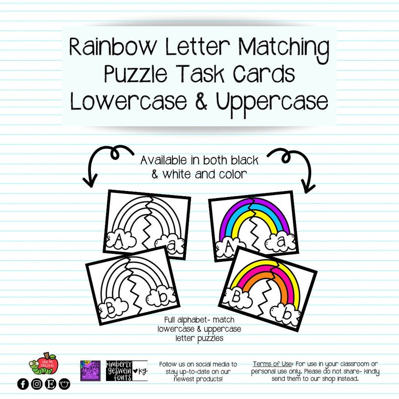 Upper & Lowercase Letter Matching Puzzle Cards Classroom Resources ...