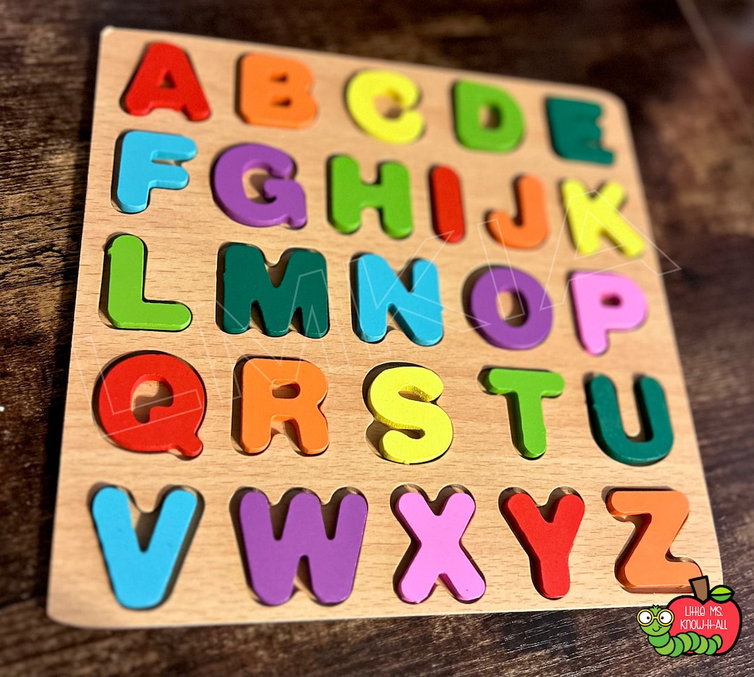 Wooden Alphabet Puzzle, Kids Learning Toys & Puzzles, Classroom and ...