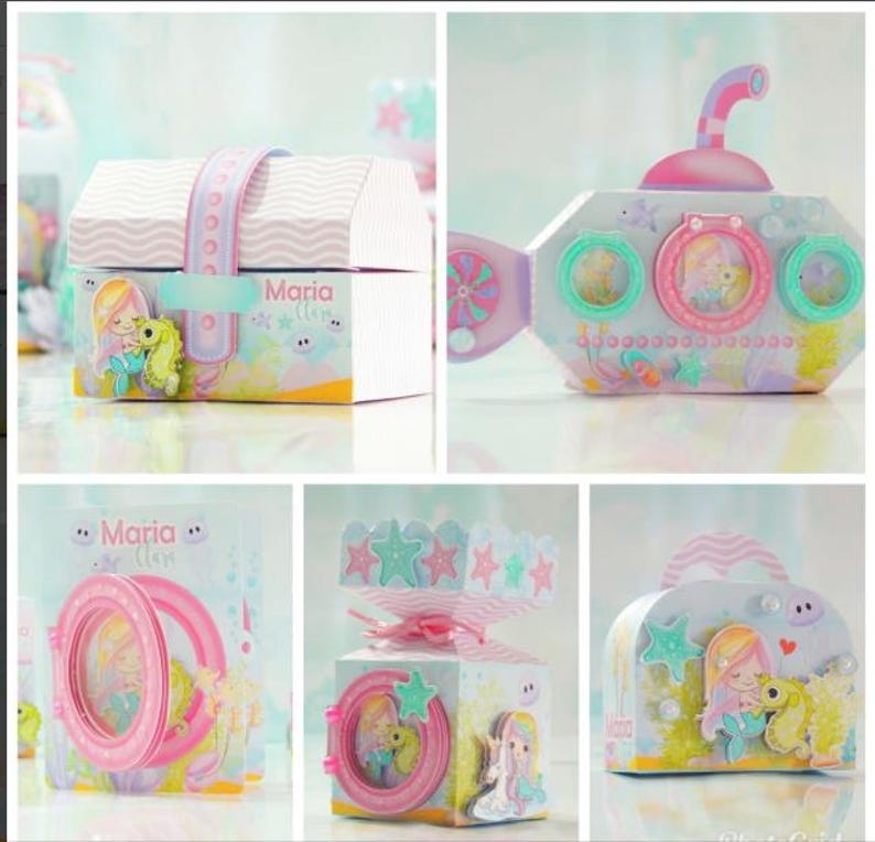 DIY Printable File Submarine Party Girl Party Favor. Goody Boxes. Party ...