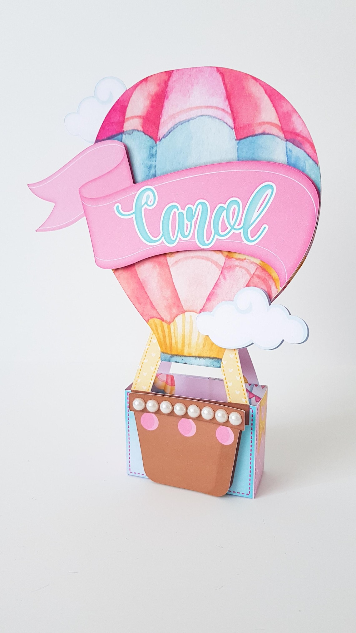 DIY Printable File Balloon Girl Watercolors Party Favor. Goody Boxes ...