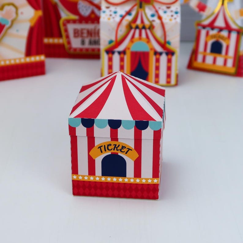 CIRCUS Birthday Party Favor Digital Box -studio, PDF, SVG - Etsy