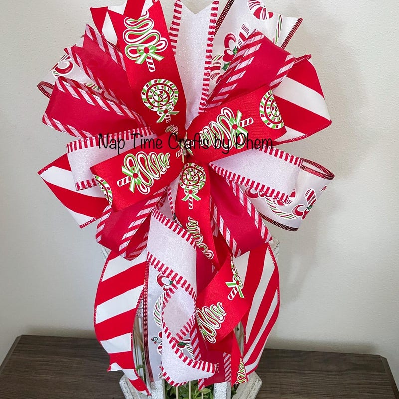 Fabric Candy Cane Wreaths - Etsy Israel