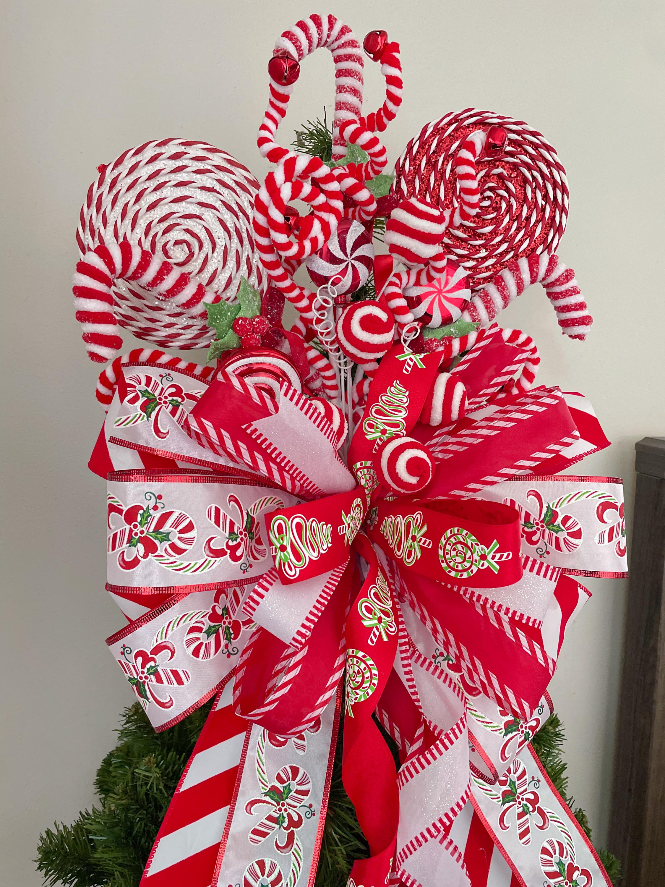 Candy Cane Tree Topper, Christmas Tree Topper, Candy Cane Decor ...